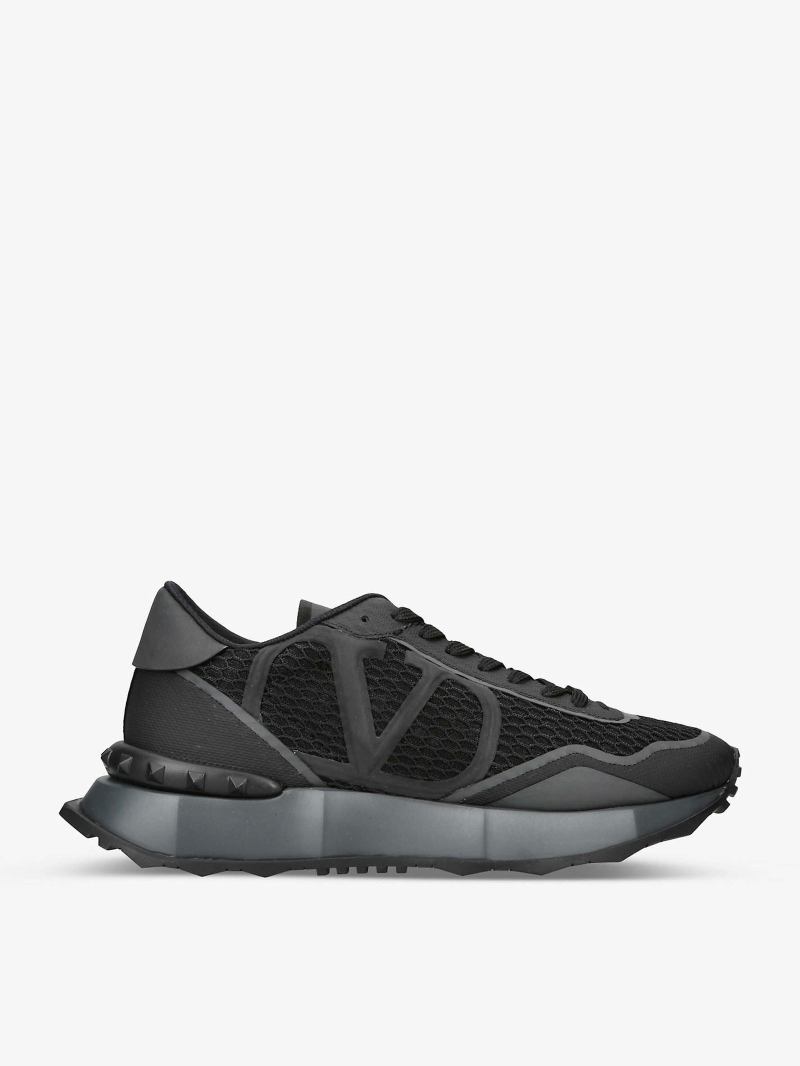VALENTINO GARAVANI Vlogo Netrunner Leather And Mesh Low-Top Trainers ...