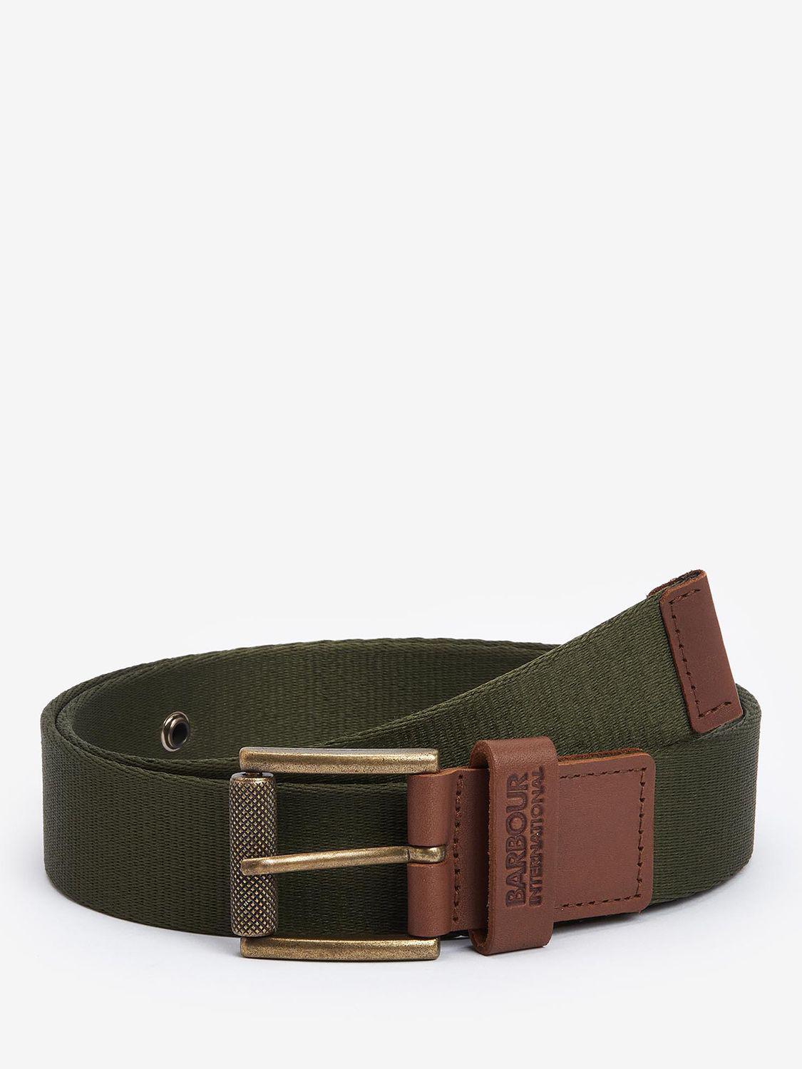 BARBOUR Chester Webbed Belt in Military Olive | endource