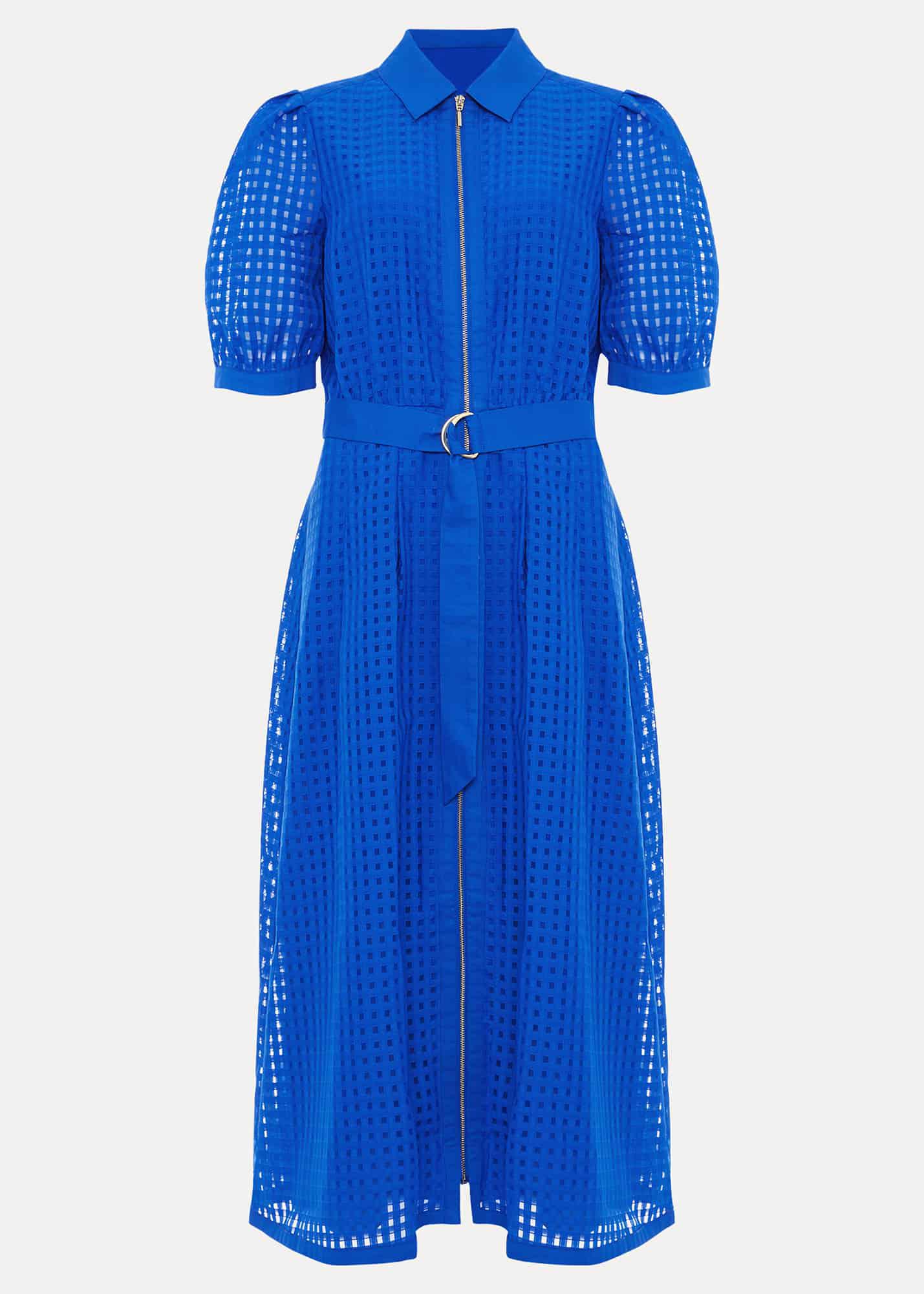 PHASE EIGHT Carey Check Dress in Cobalt | endource