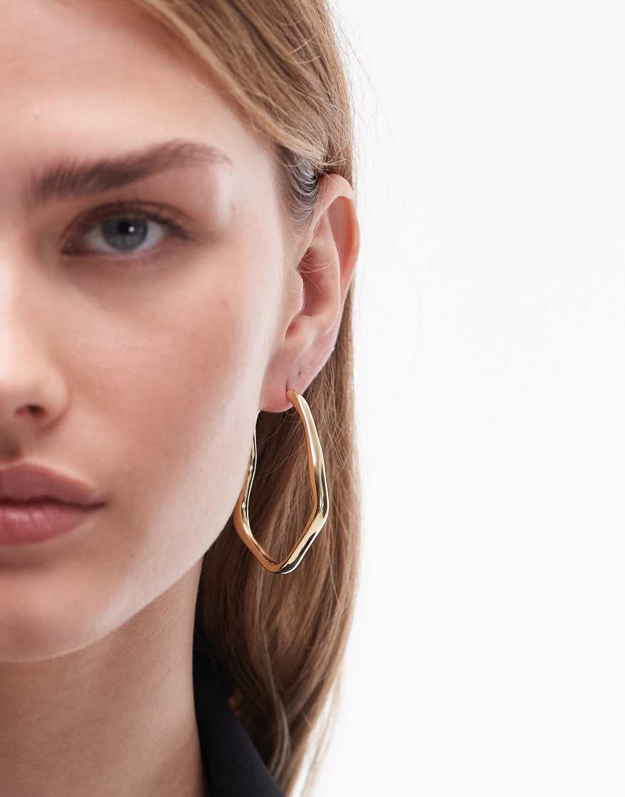 & OTHER STORIES Abstract Hoop Earrings In Gold | endource