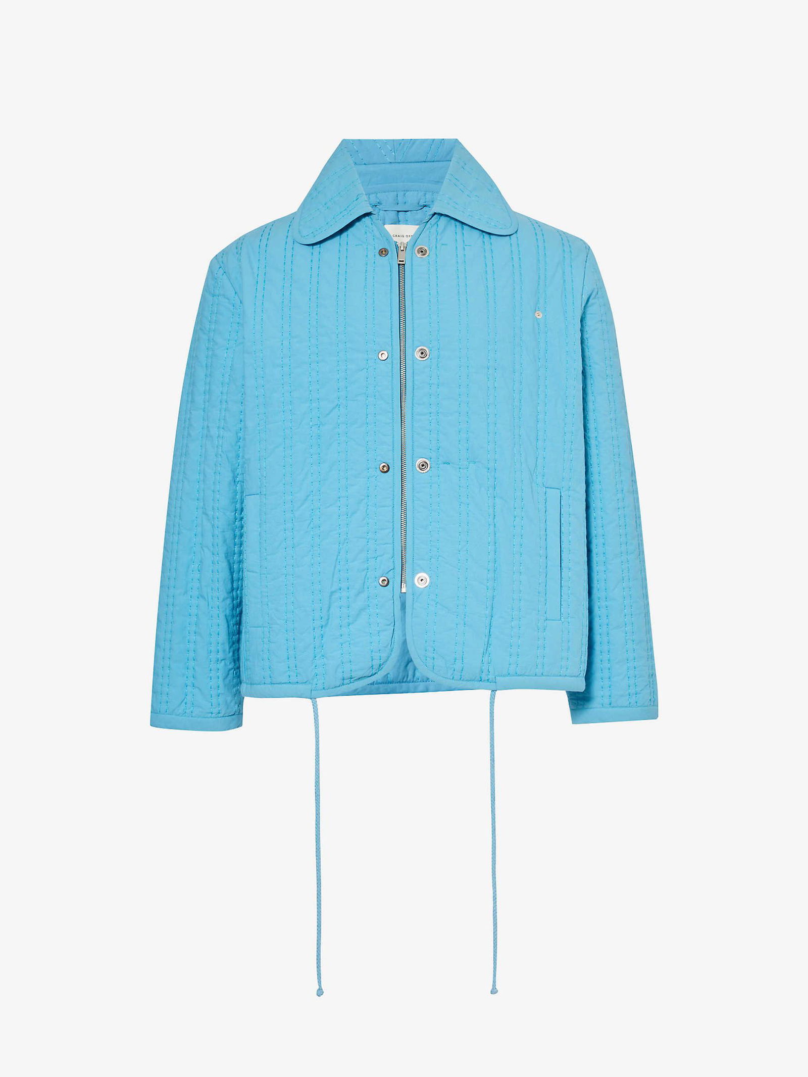 Craig Green Popper-Embellished Quilted Cotton Jacket in BLUE | Endource
