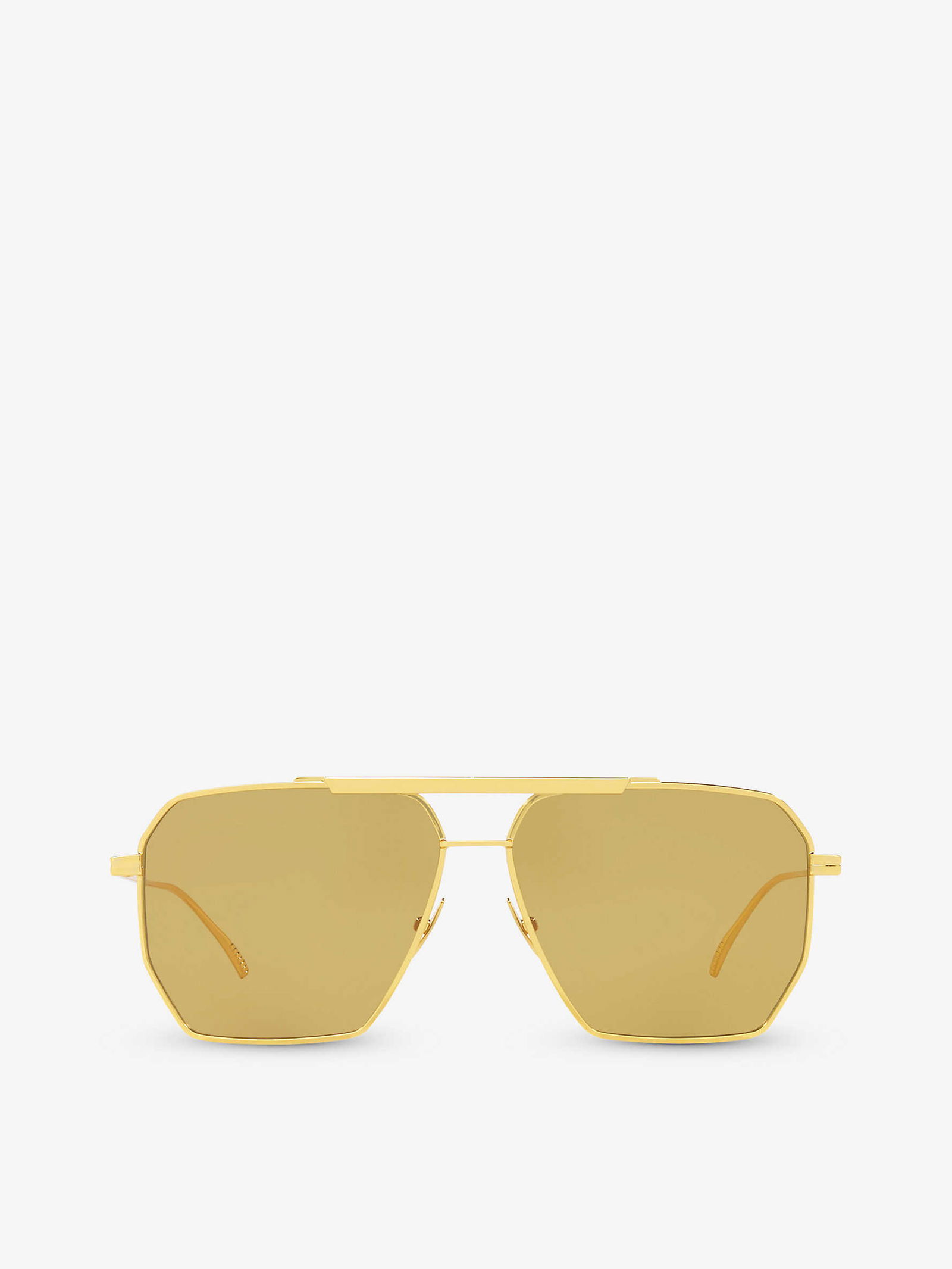 BOTTEGA VENETA 6J000237 BV1012S Pilot-Frame Metal Sunglasses in GOLD ...