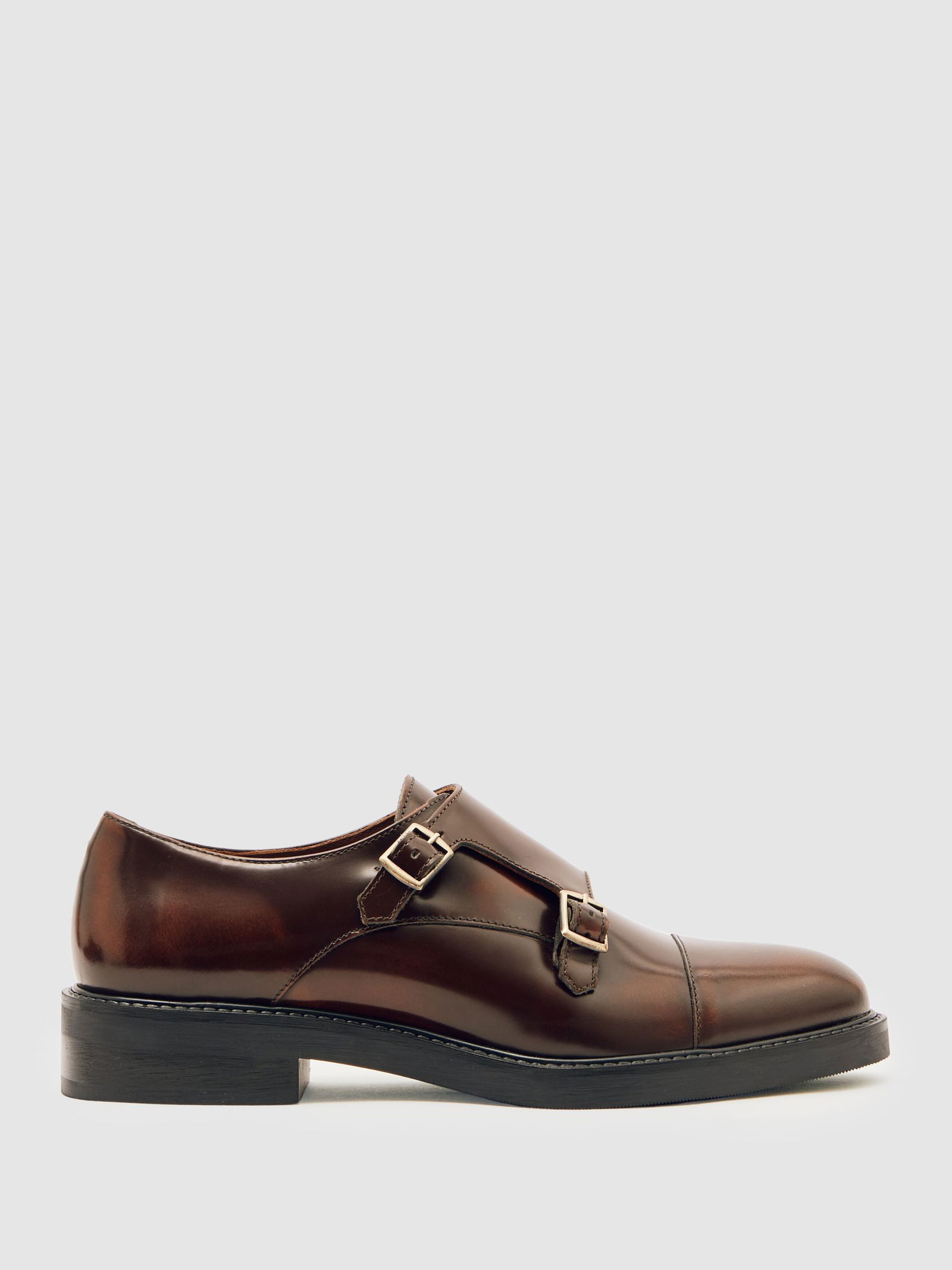 REISS Casper Leather Double-Strap Monk Shoes | endource