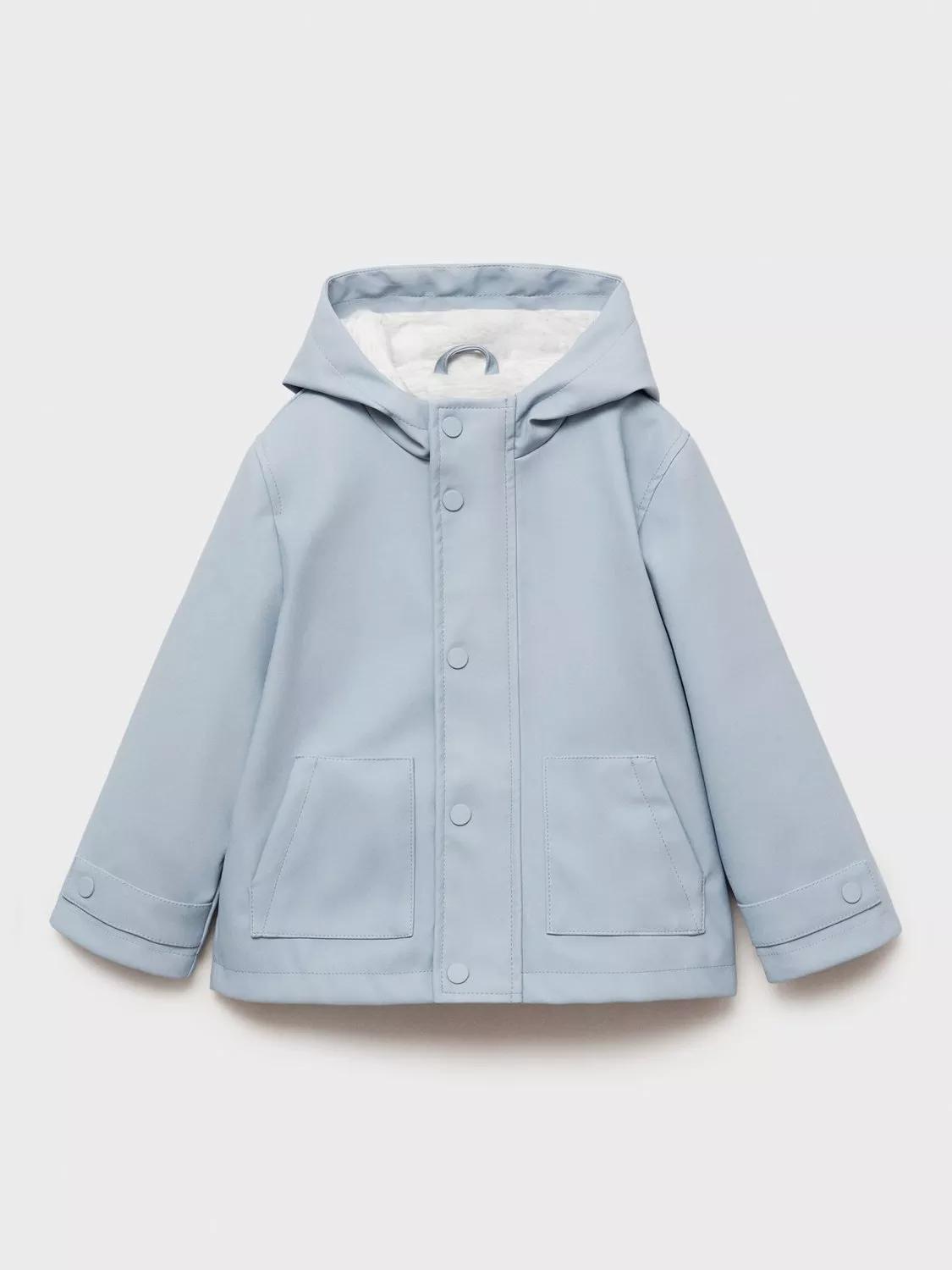 MANGO Rain Jacket in Pastel Blue | endource