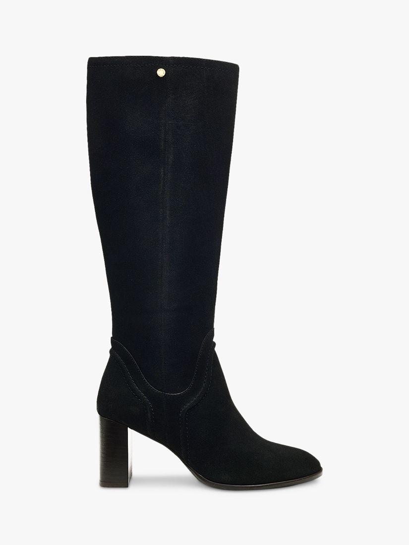 RADLEY Carriage Drive Suede Knee High Heeled Boots in Black | endource