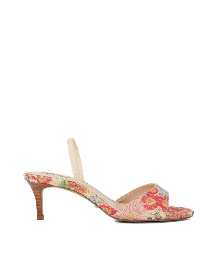 Dune London Madelines Raffia Kitten Heels in MULTI_RAFFIA | endource