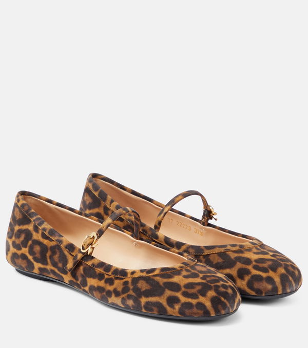 GIANVITO ROSSI Animal Print Ballet Flats | endource