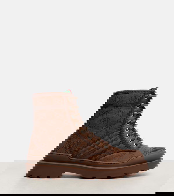 GUCCI GG Canvas Combat Boots | endource
