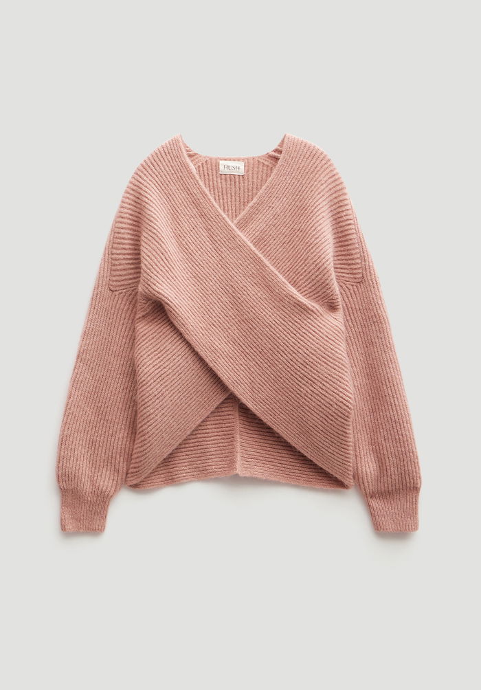 HUSH Betty Fluffy Cross Front Jumper | endource