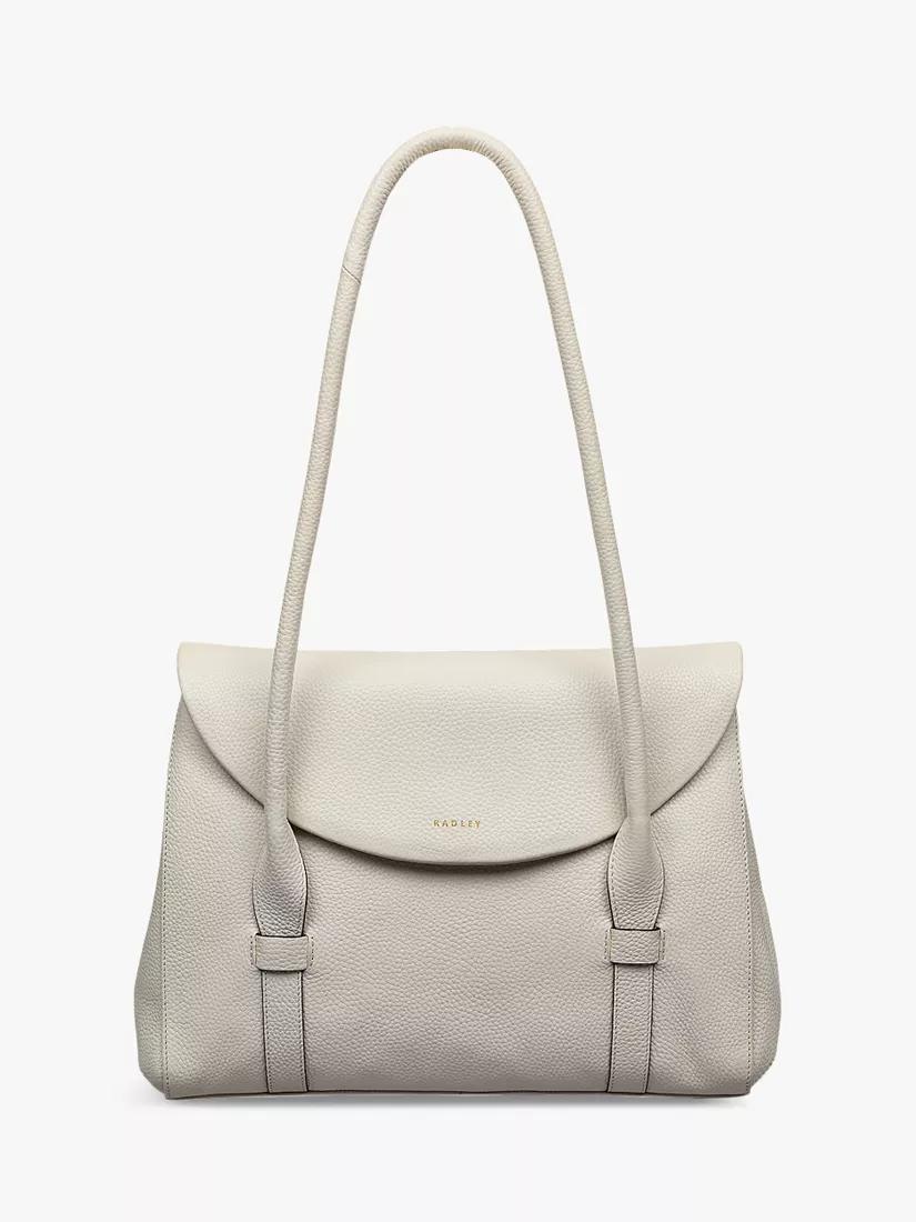RADLEY Briar Hill Leather Medium Flap Over Shoulder Bag in Chalk | endource