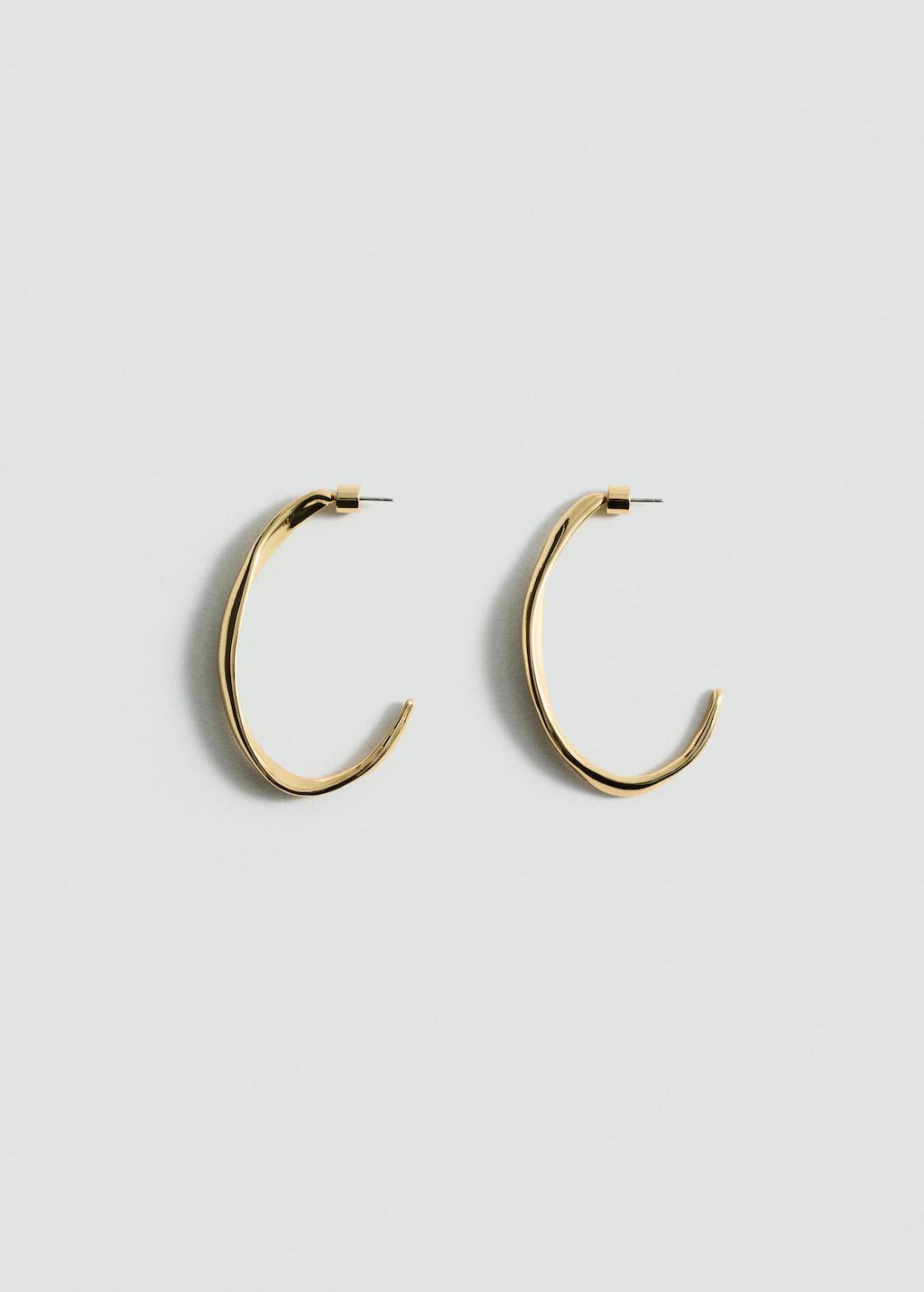 MANGO Twisted Hoop Earrings in Silver | endource