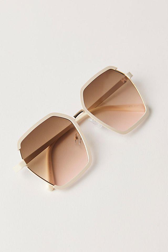 FREE PEOPLE Sage Oversized Square Sunnies in Champagne | Endource
