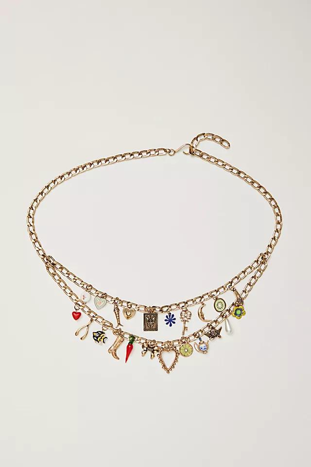FREE PEOPLE Lucky Charm Chain Belt in Gold Rush | endource