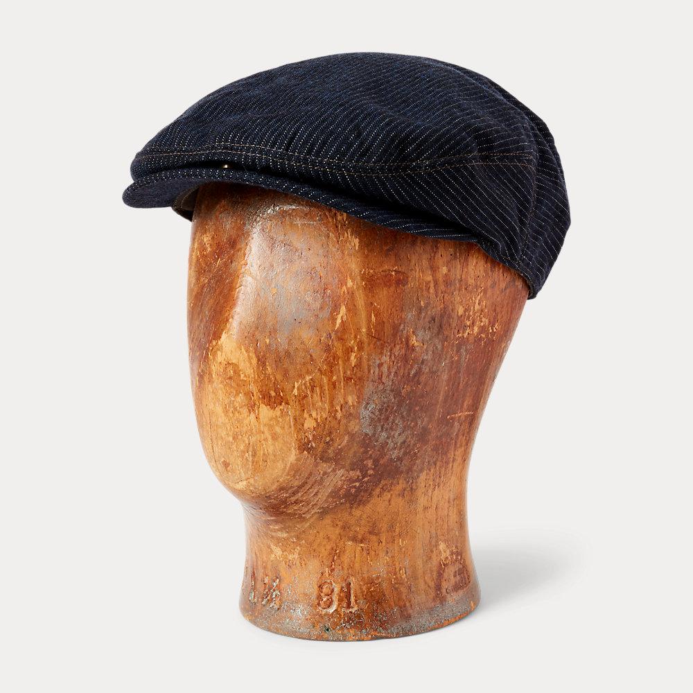 RALPH LAUREN RRL Striped Twill Driver's Cap in Blue | Endource