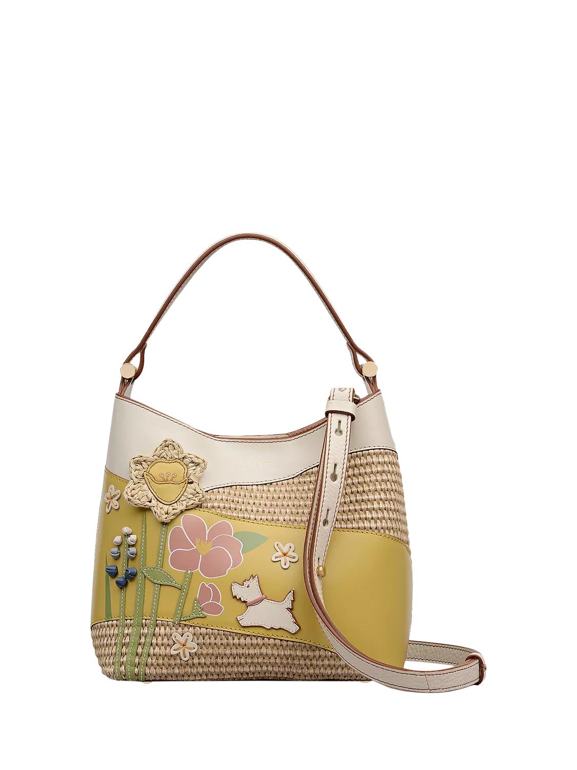 RADLEY Spring Blooms Leather And Raffia Picture Tote Bag | endource