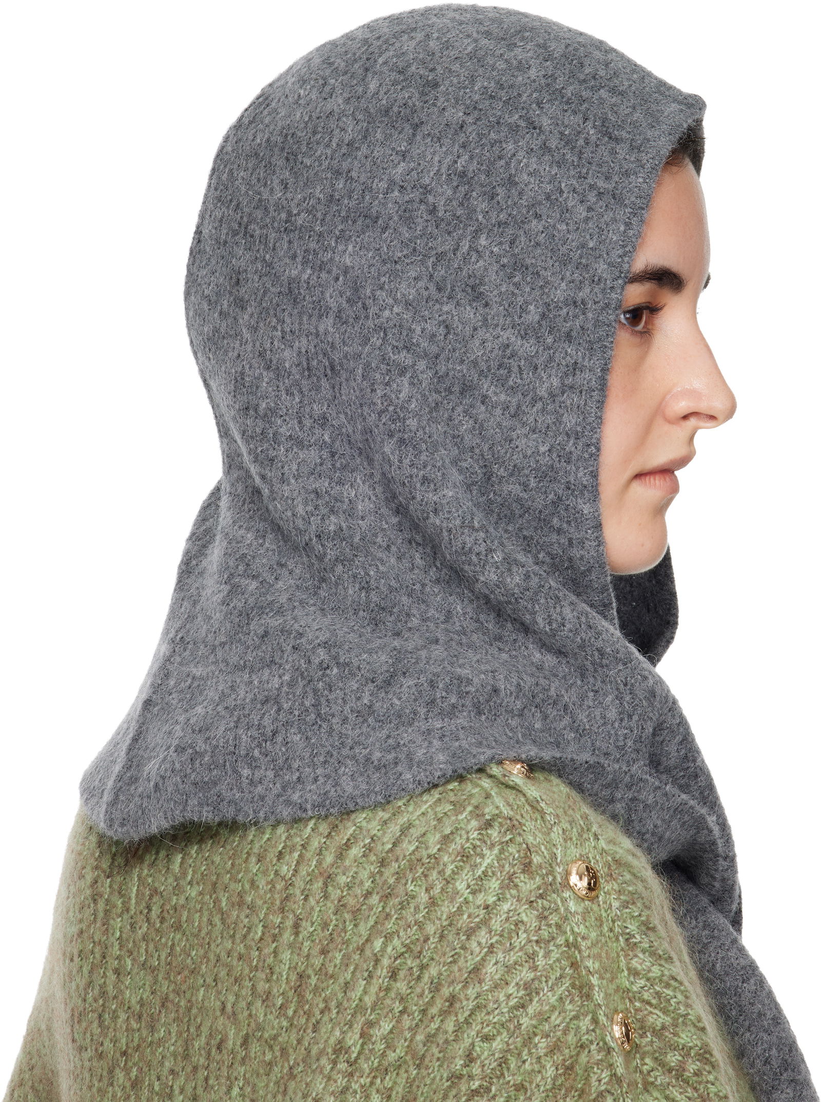 GANNI Gray Soft Wool Balaclava | endource