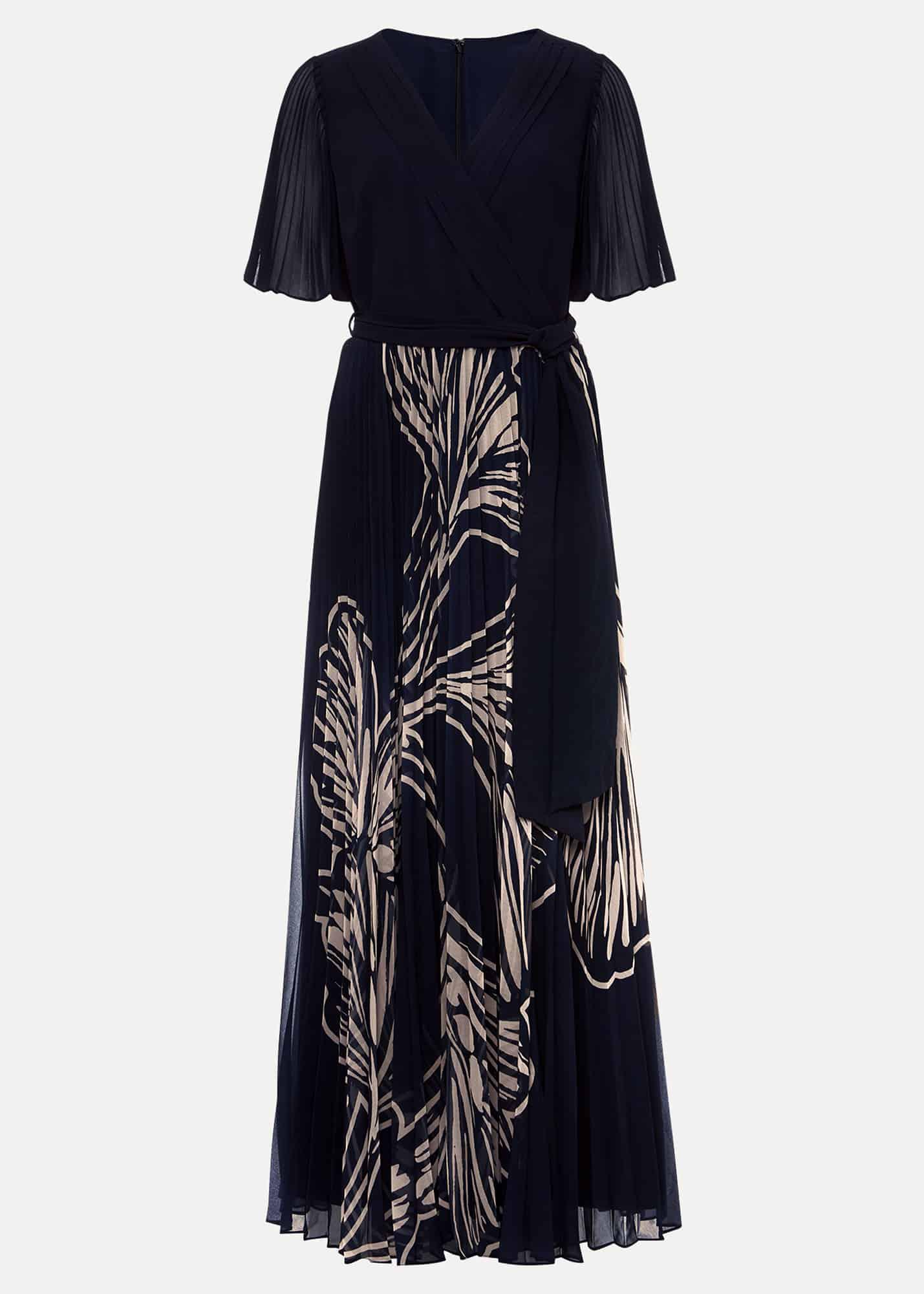 PHASE EIGHT Petite Abigail Printed Pleat Midaxi Dress in Multi-Coloured ...