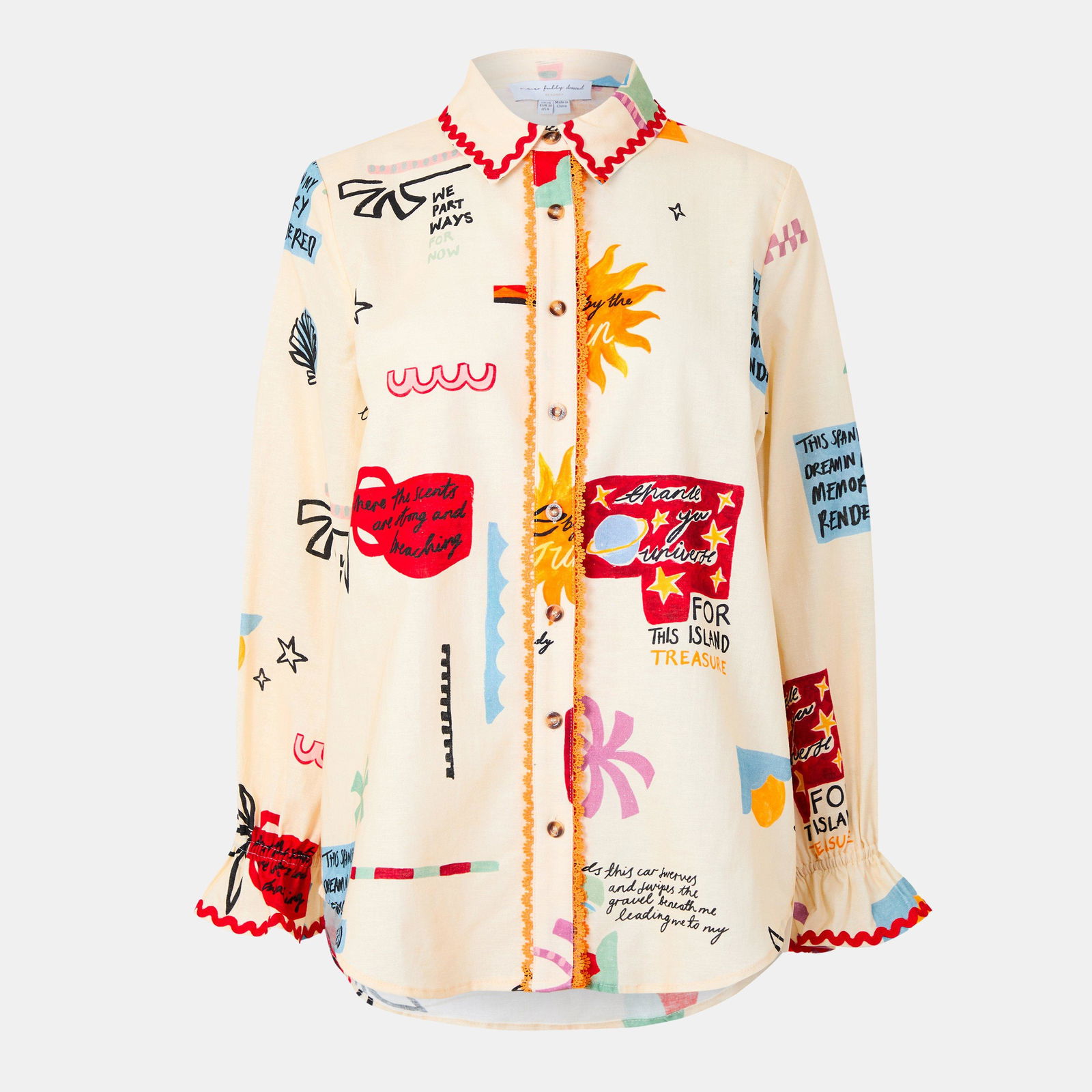 Never Fully Dressed Poema Geanie Long-Sleeve Patterned Shirt | endource