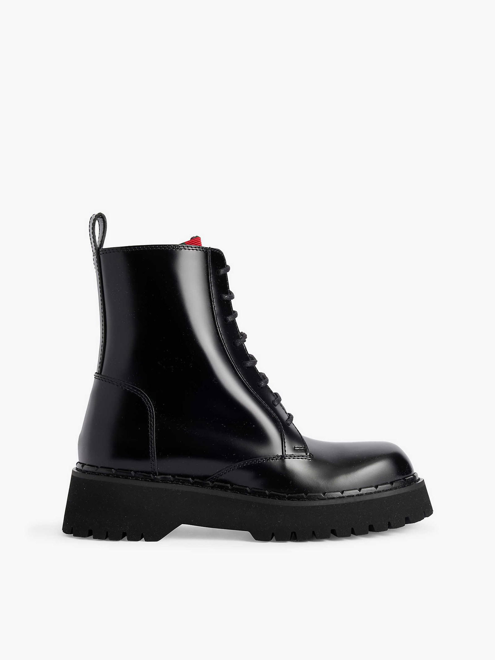 GUCCI Thea Leather Boots in Black/vrv | endource