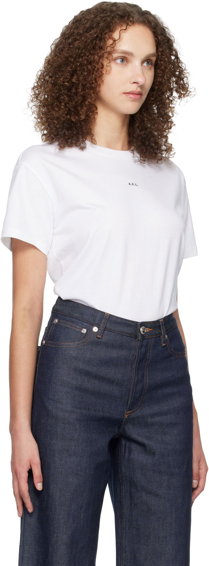A.P.C. White Boxy Micro Logo T-shirt | endource