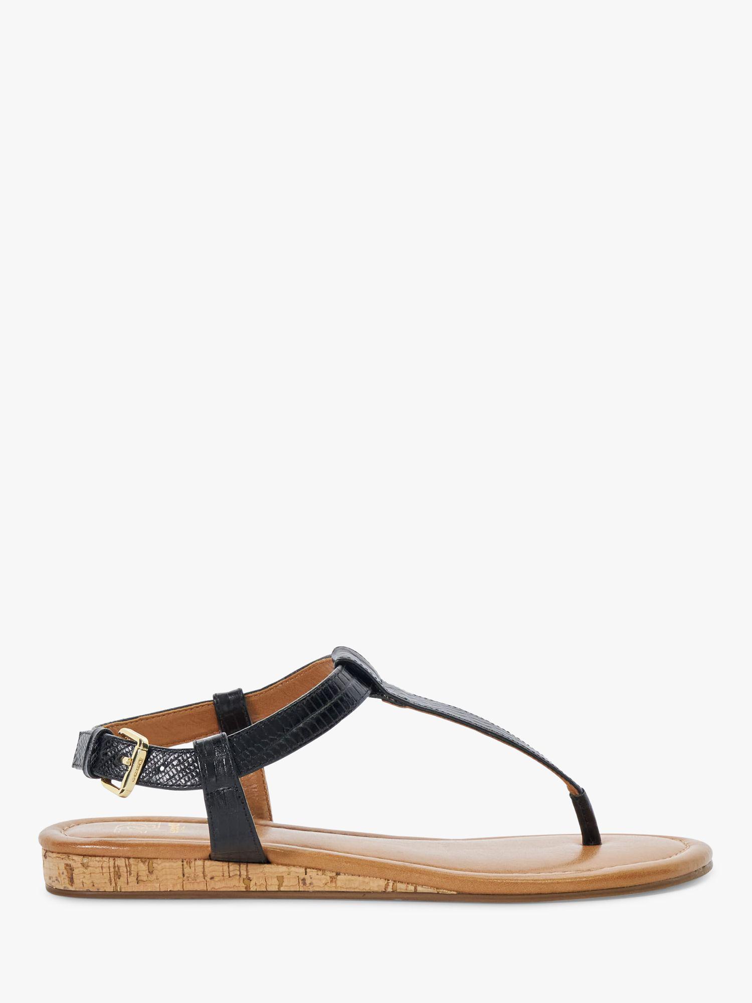 Dune London Lari Leather Reptile Toe Post Sandals | endource
