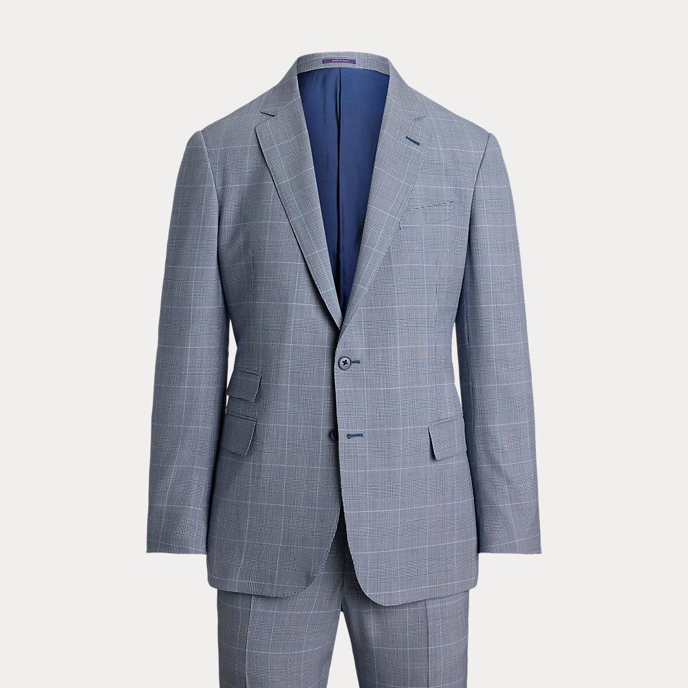 RALPH LAUREN PURPLE LABEL Kent Hand-Tailored Glen Plaid Suit in Blue ...