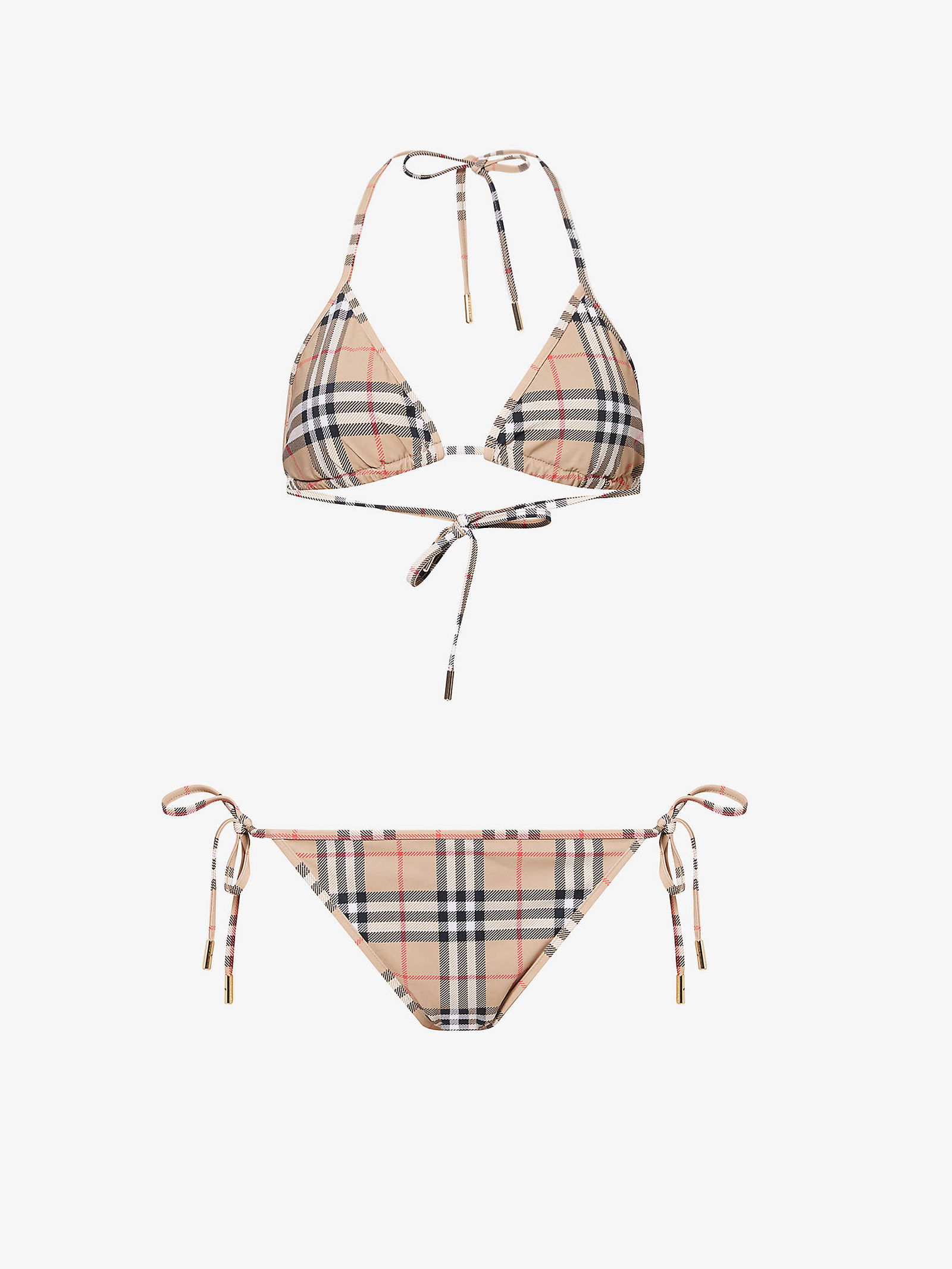 BURBERRY Check Triangle Bikini Set | endource
