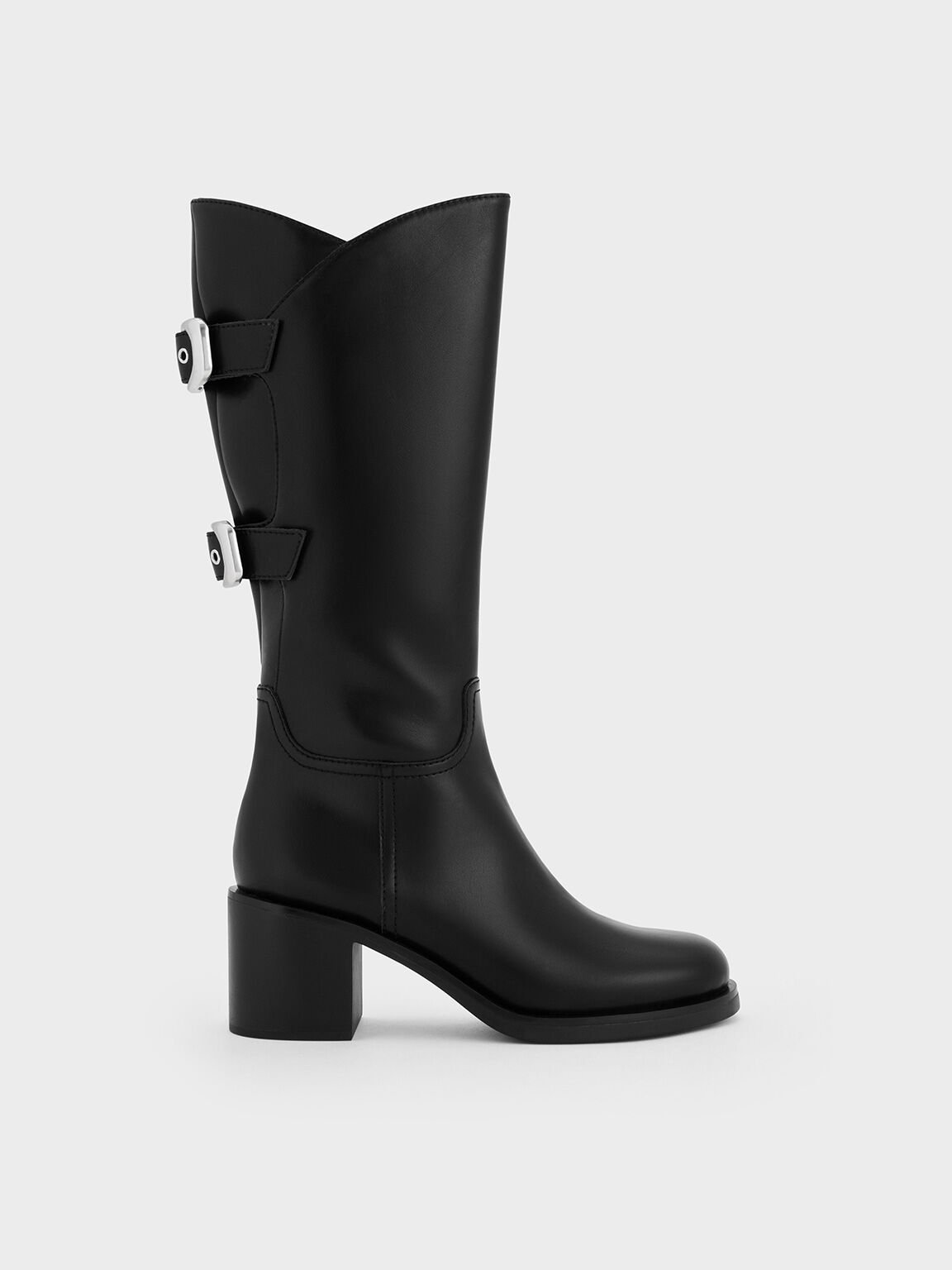CHARLES & KEITH Masei Grommet-Strap Knee-High Boots | endource