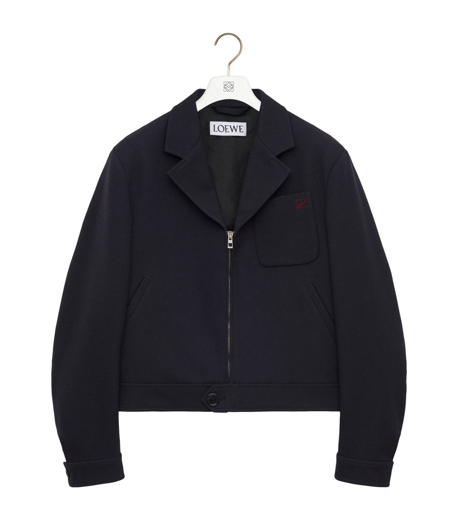 LOEWE Wool Collared Zip-Up Jacket | endource