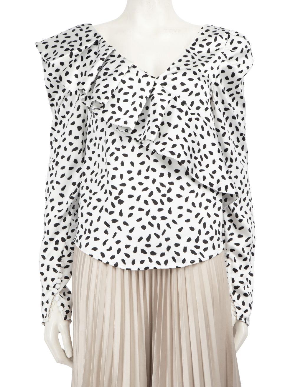 SELF-PORTRAIT Printed Ruffle Blouse | endource