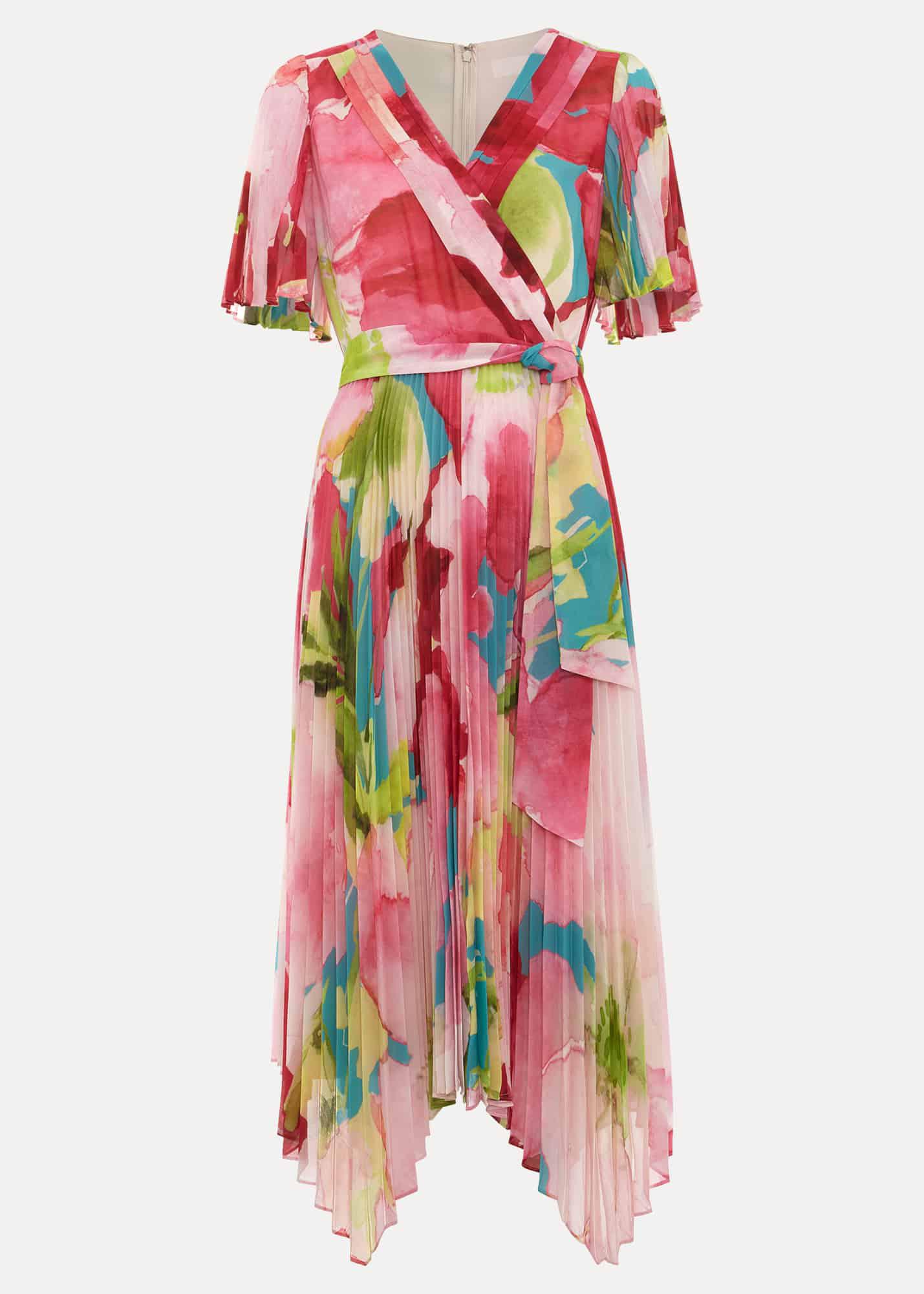 PHASE EIGHT Kendall Floral Pleat Midi Dress | endource