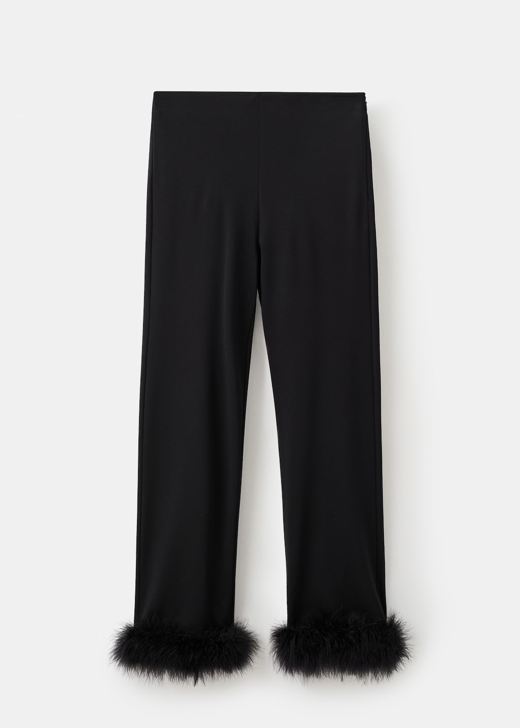 MANGO Capri Trousers With Feathers | endource