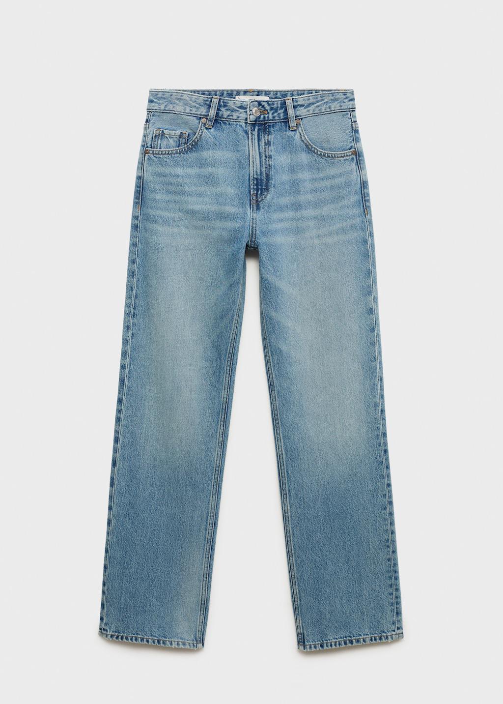 MANGO Miami Medium-Rise Straight-Fit Jeans in Medium Blue | endource