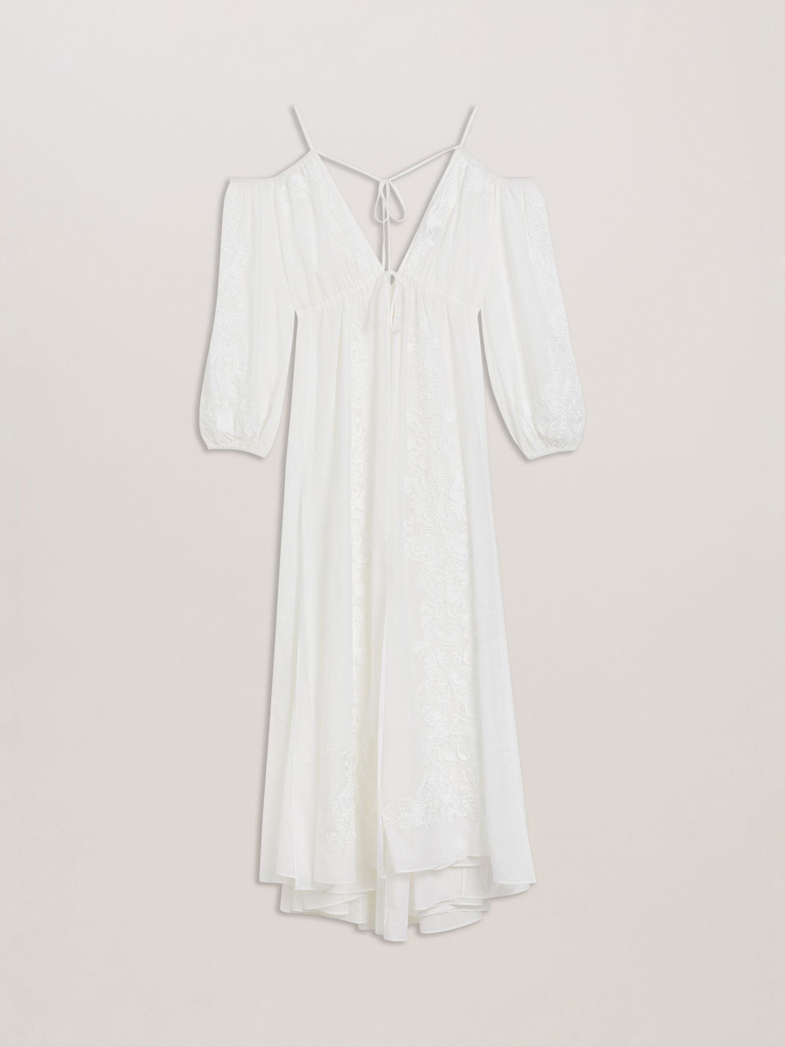 TED BAKER Daeseey Embroidered Maxi Cover Up in Ivory | endource