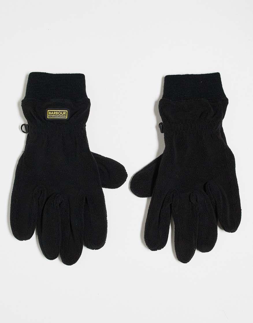 BARBOUR INTERNATIONAL Axle Fleece Gloves in black | endource