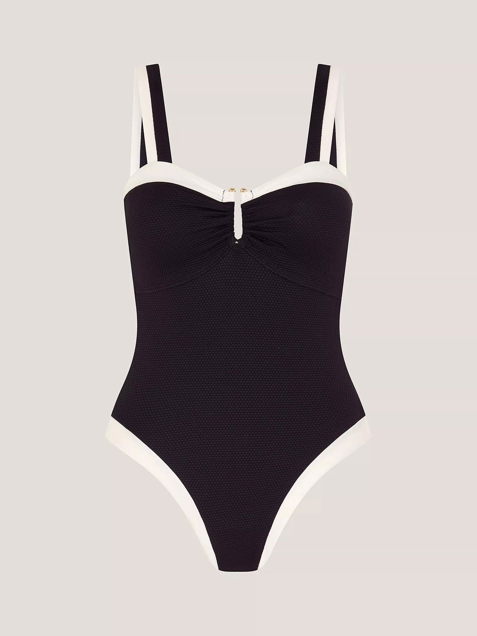 Monsoon Sabrina Contrast Trim Swimsuit in Black | endource
