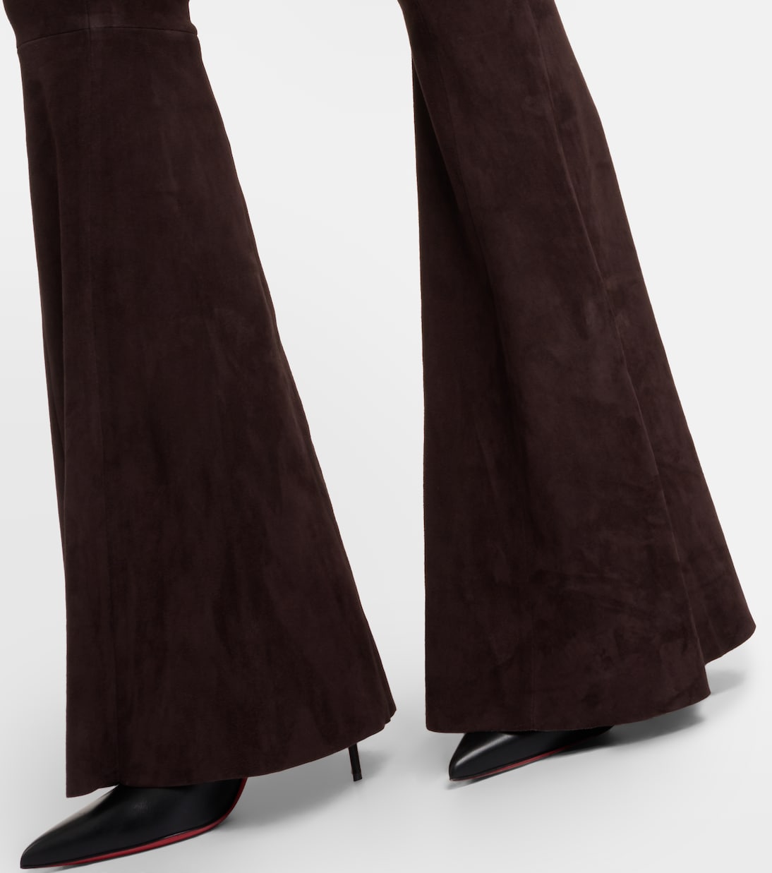 Stouls Cherilyn High-rise Suede Flared Pants | endource