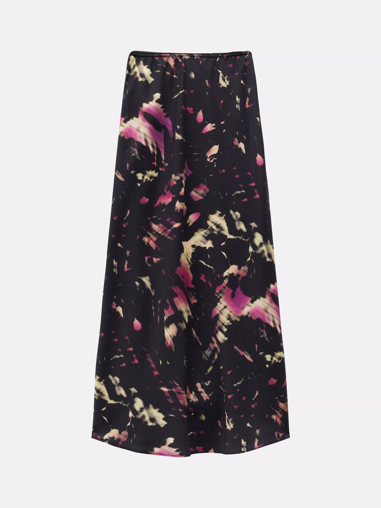 HUSH Emeri Shadow Print Slip Maxi Skirt in Black/Multi | endource
