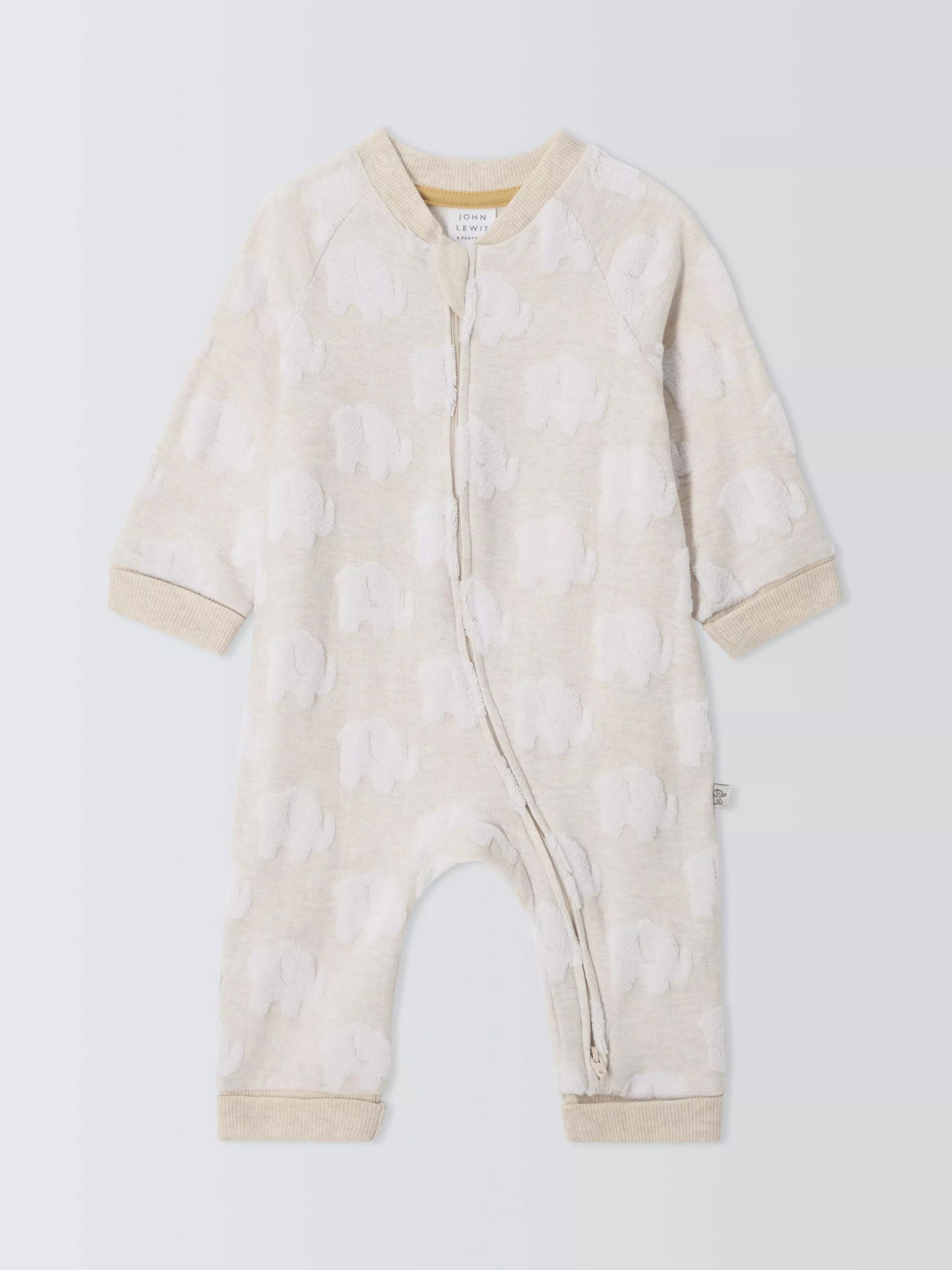 JOHN LEWIS Baby Elephant Cut Towel Sleepsuit in Multi | endource