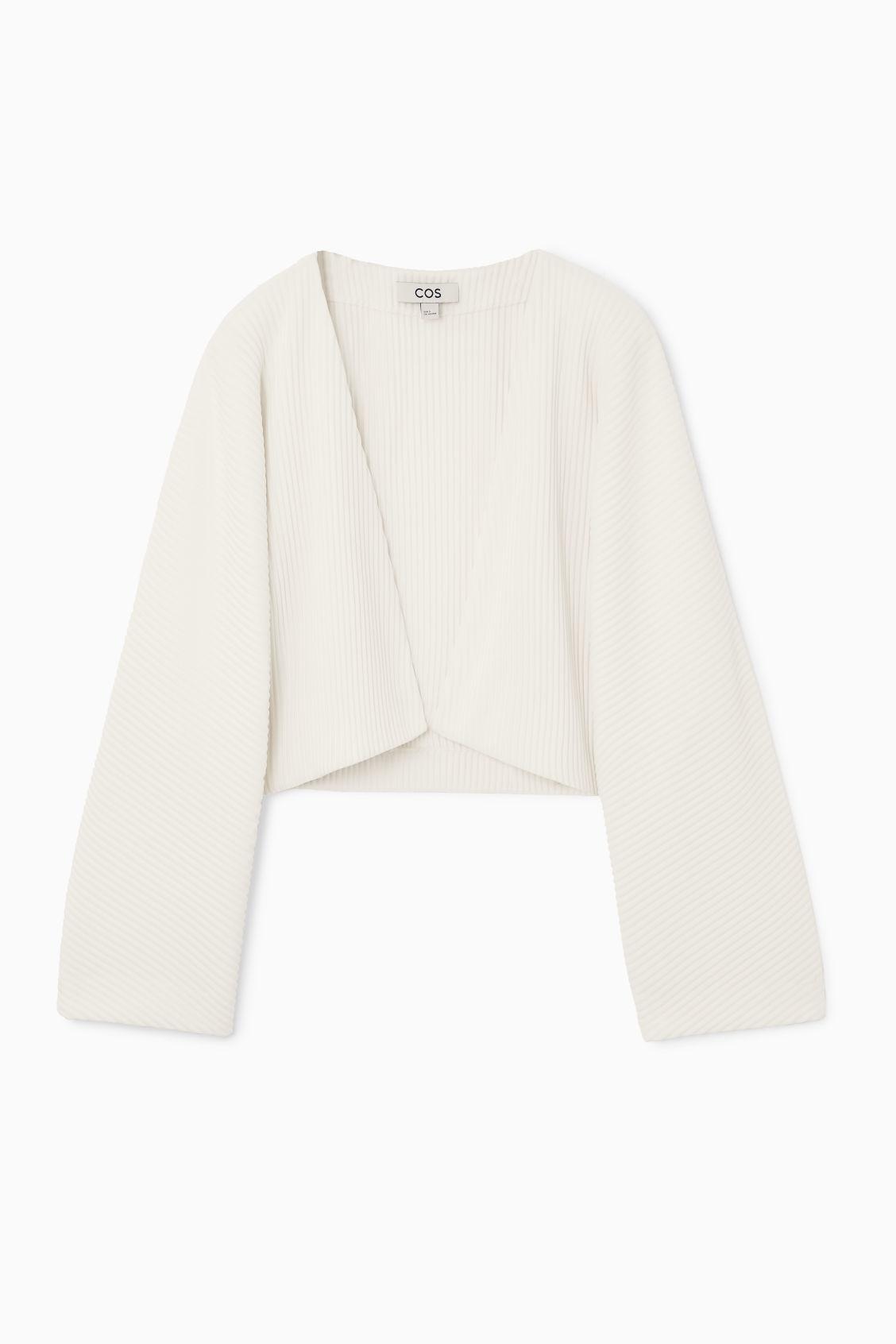 COS Plissé Bolero Jacket in IVORY | endource