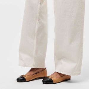 Tory Burch Women's Cap-Toe Leather Slip On Ballet Pumps | endource