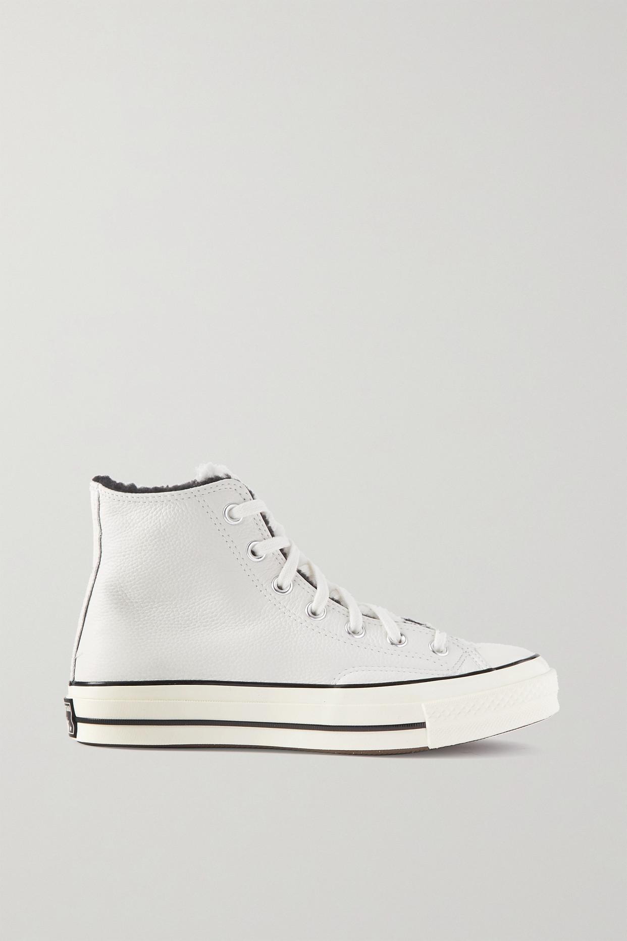 CONVERSE Chuck Taylor All Star 70 Fleece-Lined Textured-Leather High ...