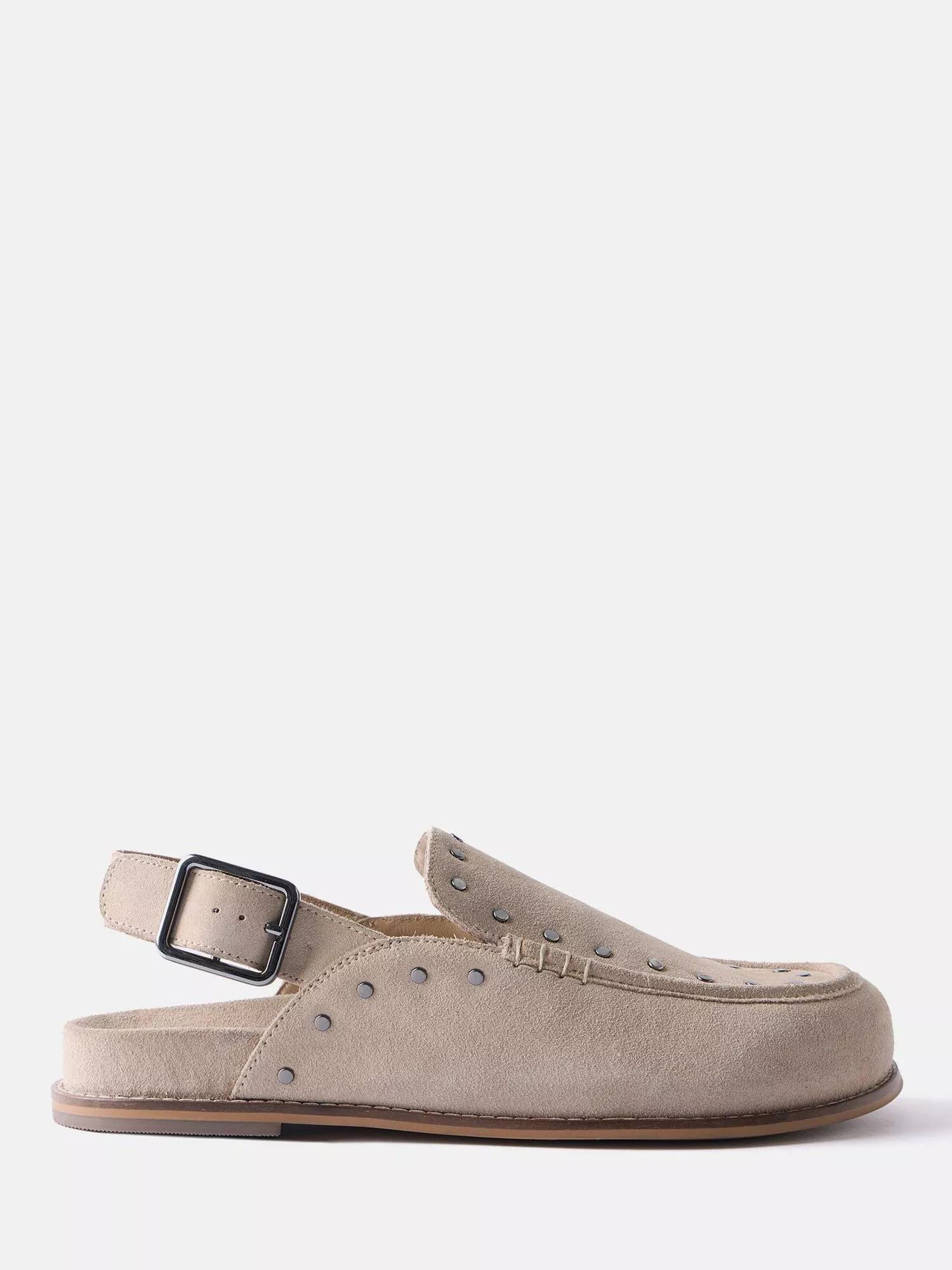 MINT VELVET Suede Slingback Clogs in Natural | endource