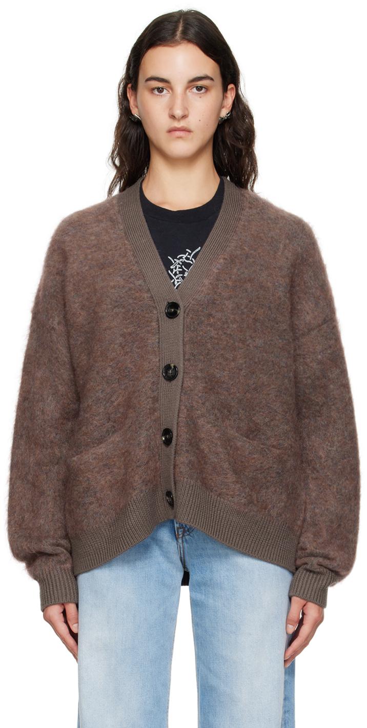 ACNE STUDIOS Brown Fluffy Cardigan | endource