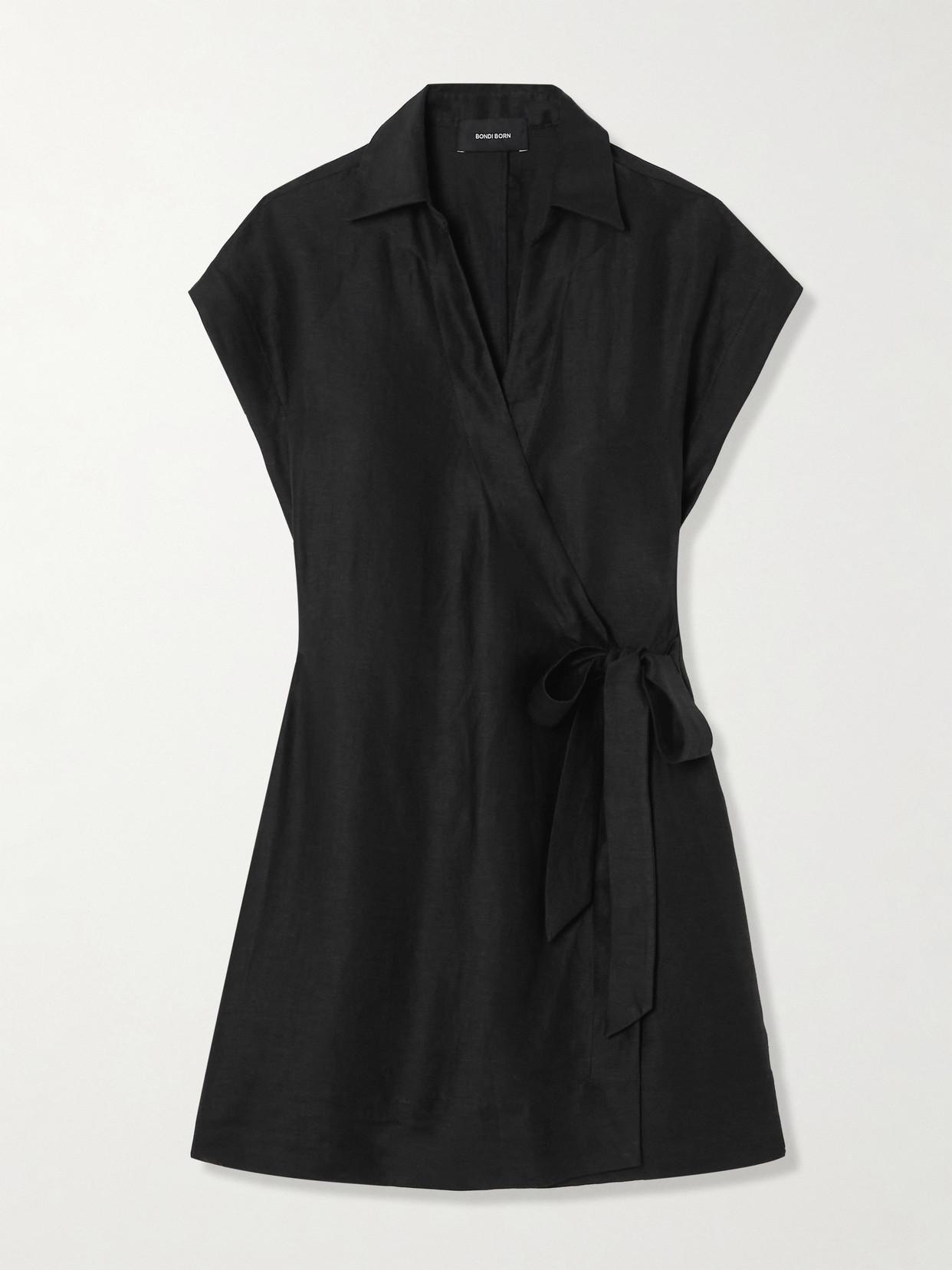 BONDI BORN Arita Twill Mini Wrap Dress | endource