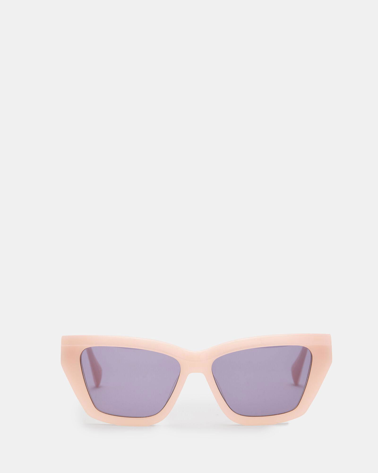 ALLSAINTS Kitty Rectangular Cat Eye Sunglasses in Plaster Pink | endource