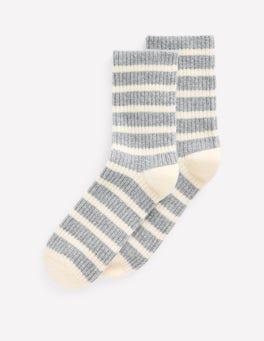 BODEN Cashmere Socks in Grey and Ivory | endource