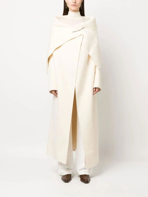 THE ROW Cashmere Drape-detail Coat - Neutrals | endource