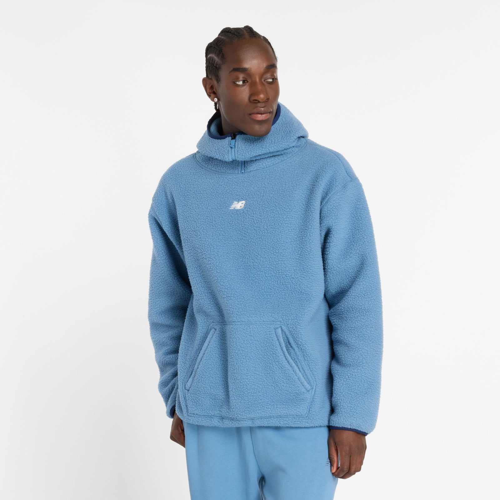 NEW BALANCE All Day Sherpa Top in Blue | endource