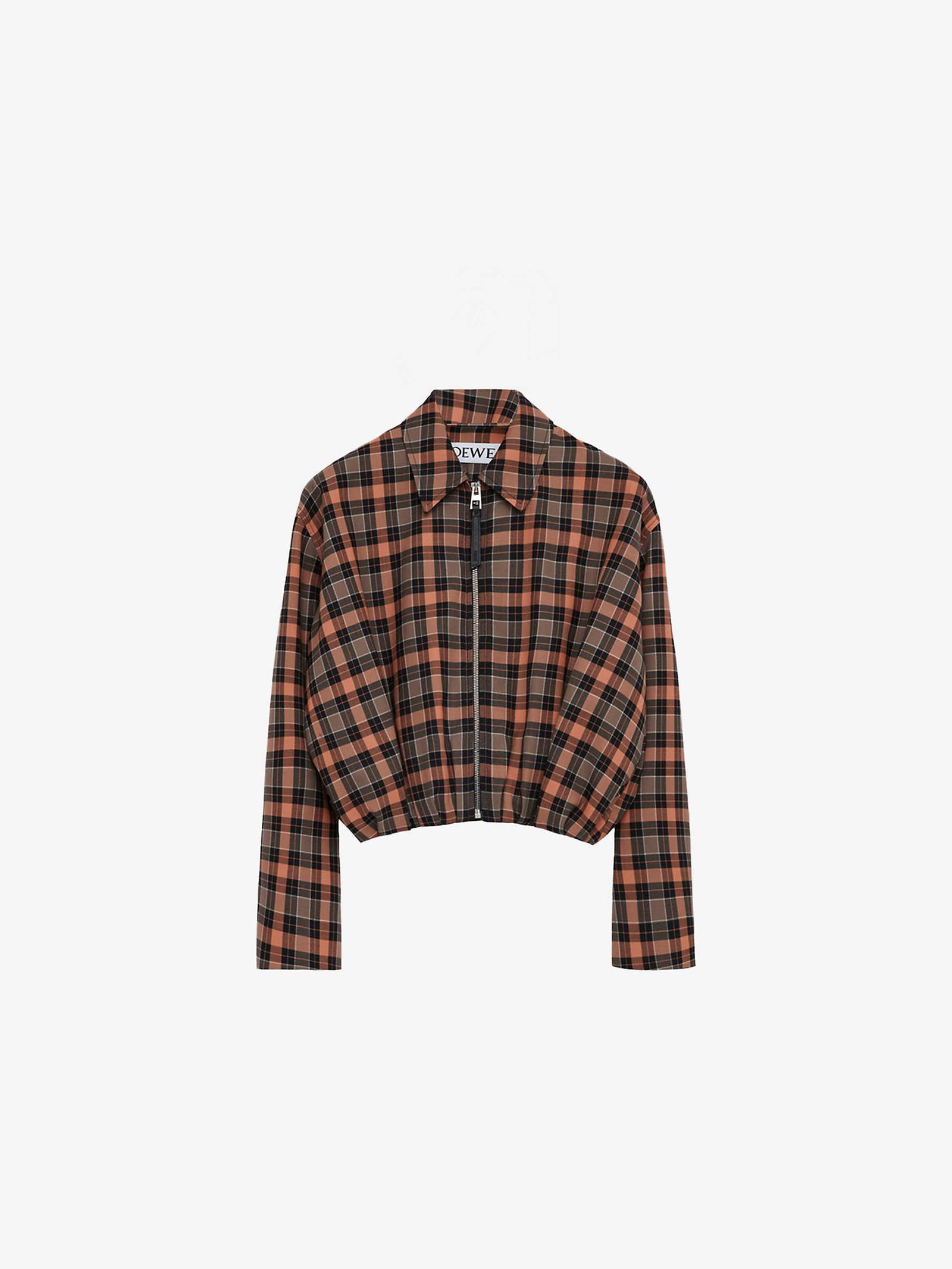 LOEWE Draped Check Wool-Blend Jacket | endource